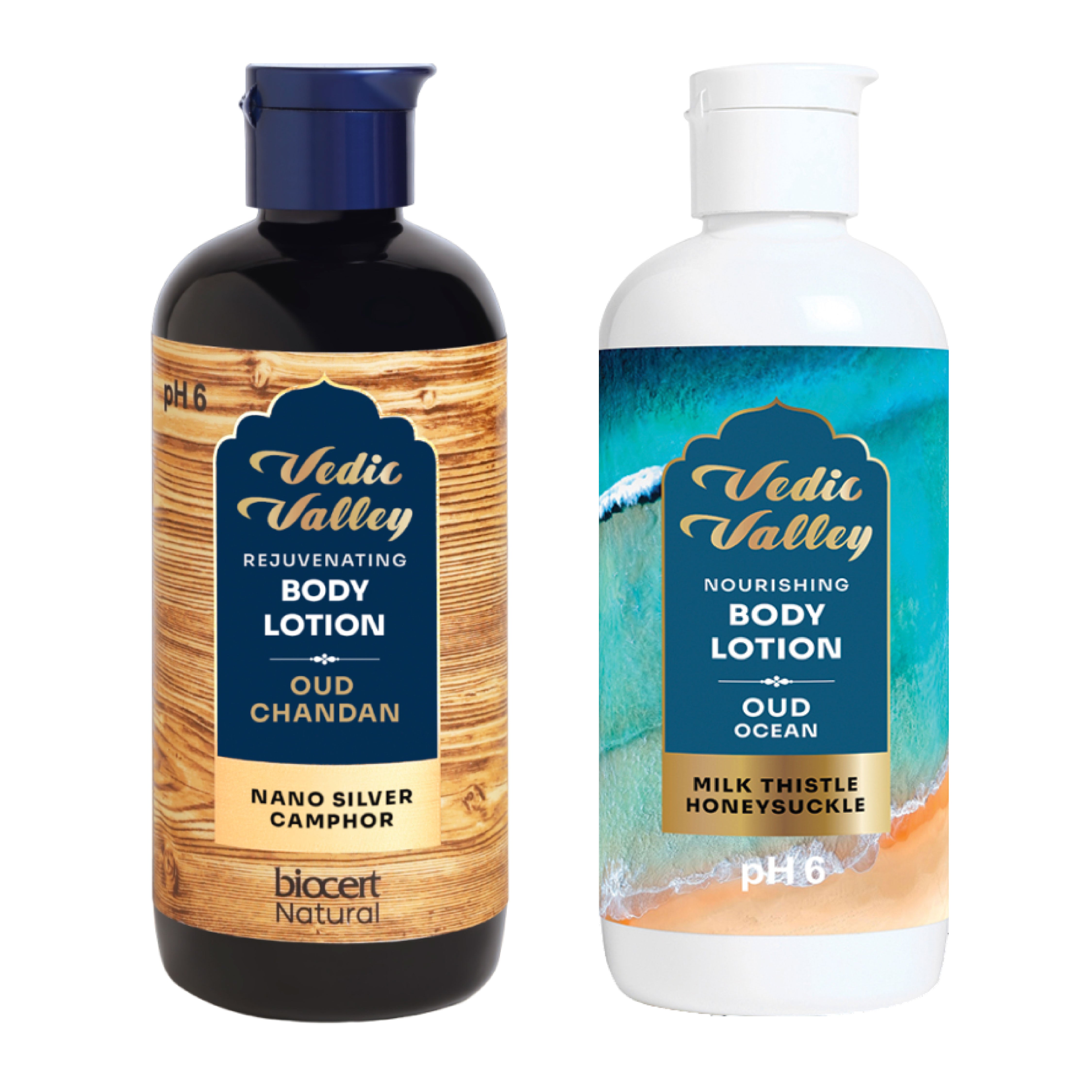 Oud Chandan & Oud Ocean Body Lotion Combo – Vedic Valley